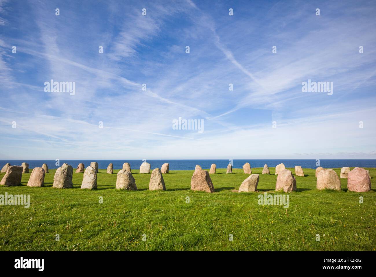 Southern Sweden, Kaseberga, Ales Stenar, Ale's Stones, early people's ...