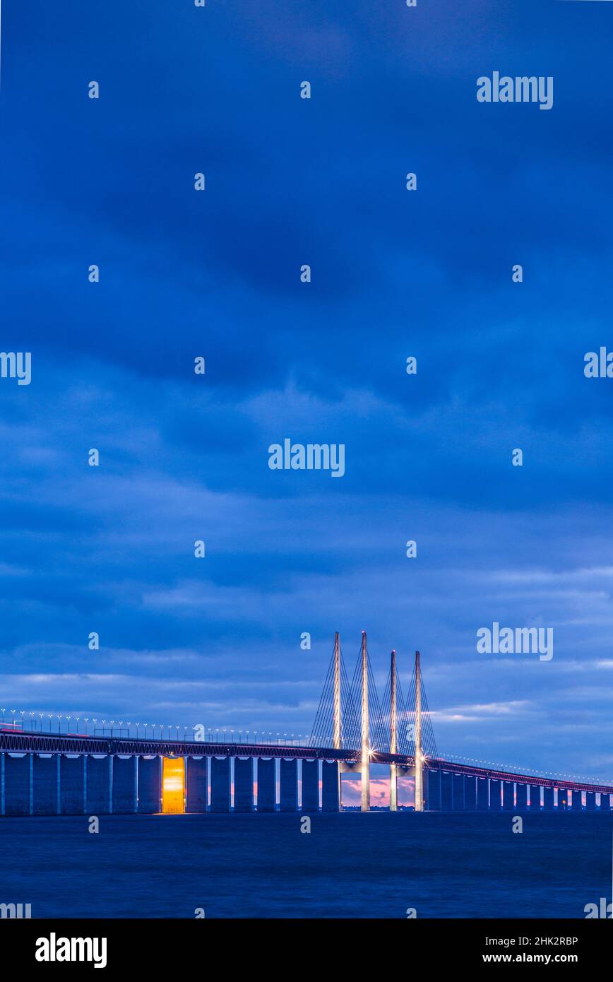 Sweden, Scania, Malmo, Oresund Bridge, longest cable-tied bridge in ...