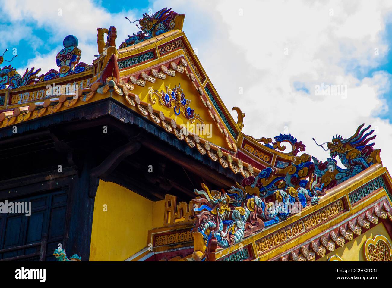 Vietnam. Hue Temple. Architectural detail Stock Photo - Alamy