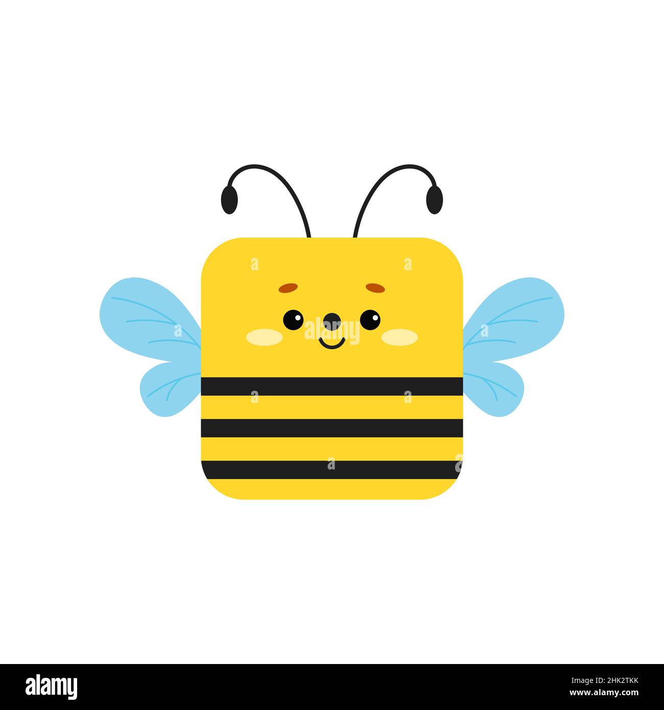 Square bee animal face icon isolated on white background Stock Vector ...