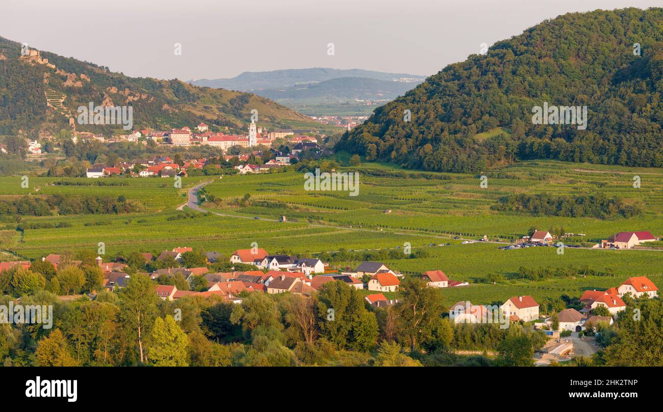 Historic town Durnstein located in wine-growing area, UNESCO World ...