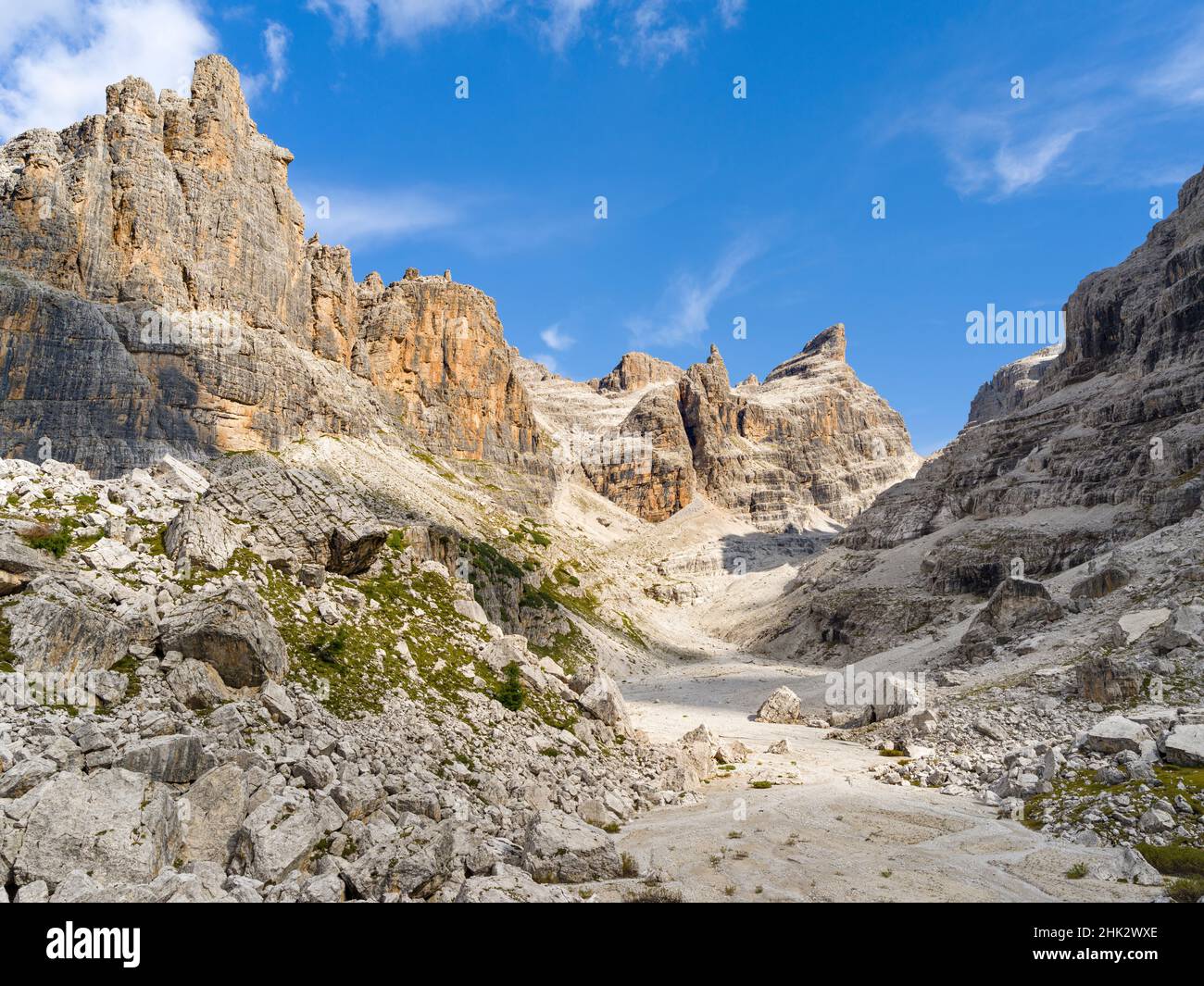 Bocca del Tuckett and Cima Sella. The Brenta Dolomites, UNESCO World ...