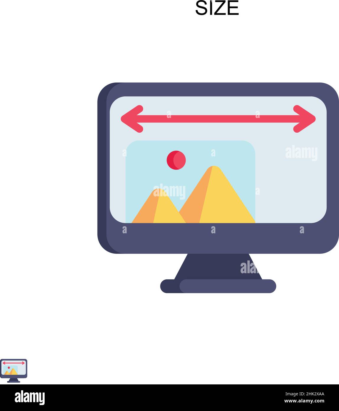 Size Simple vector icon. Illustration symbol design template for web ...