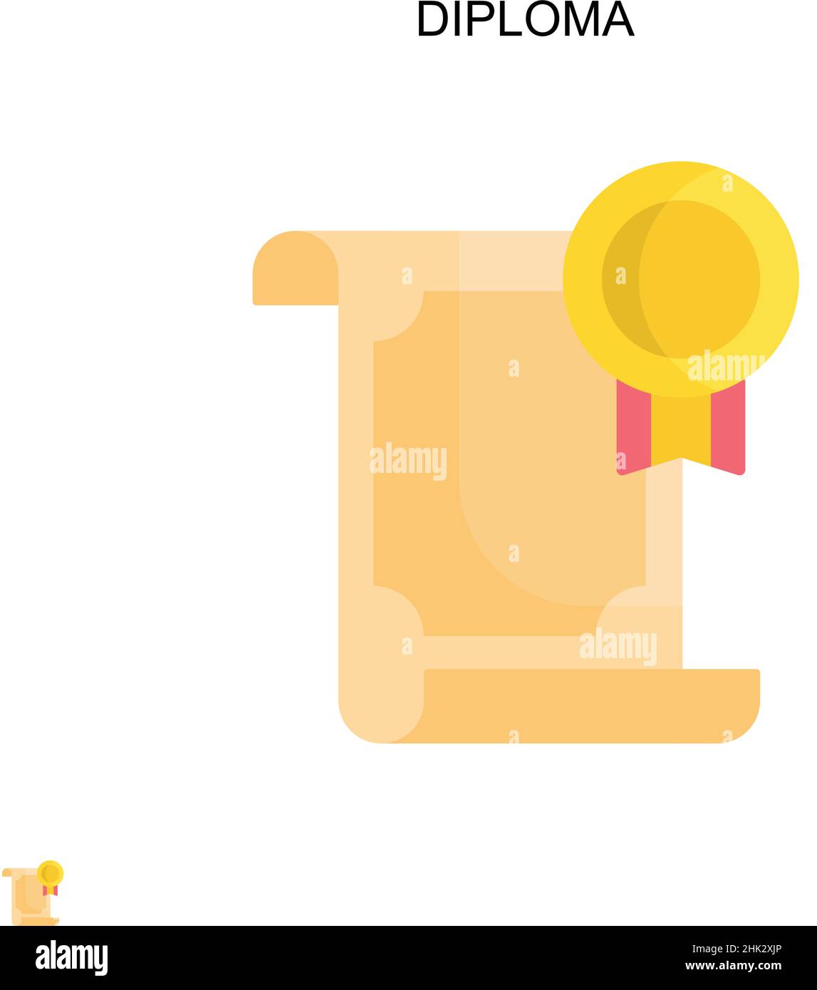 Diploma Simple vector icon. Illustration symbol design template for web ...