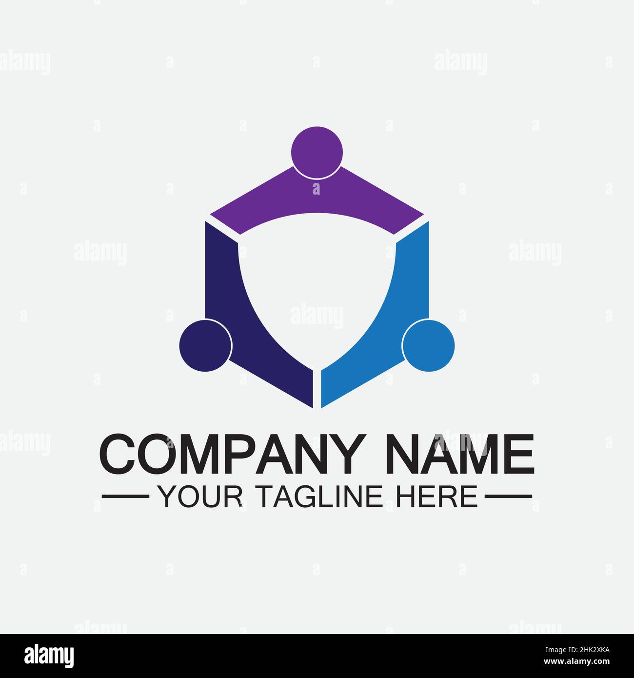 Teamwork connecting people hexagon concept logo symbol icon vector design Stock Vector Image ...