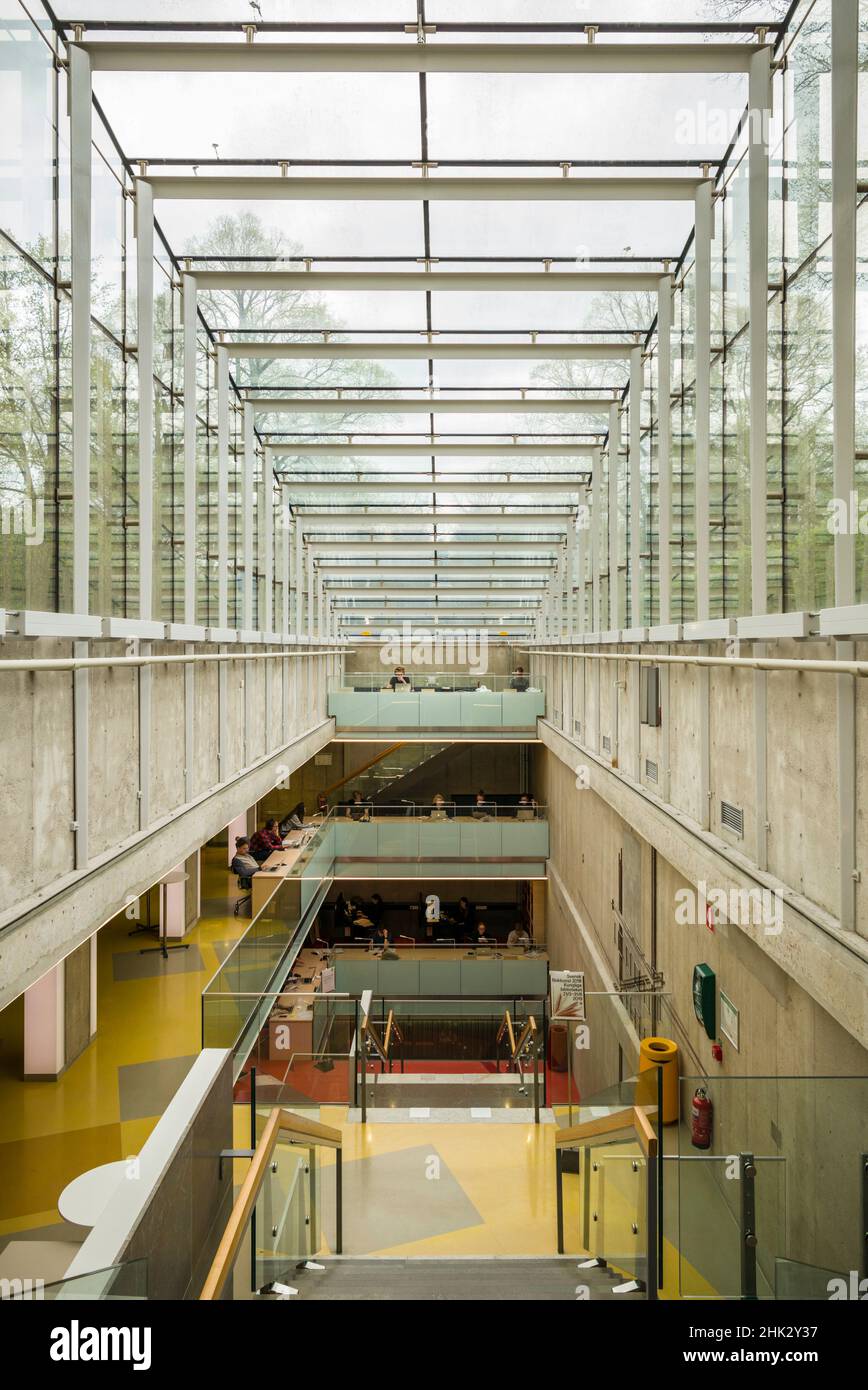 Sweden, Stockholm, Royal Library, annex atrium Stock Photo - Alamy