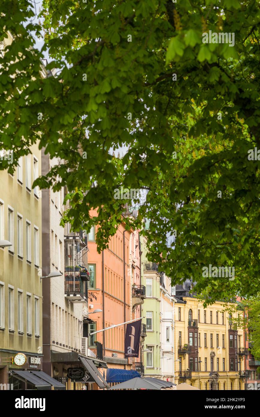 Sweden, Central Sweden, Uppsala, town buildings on Ostra Agatan street ...