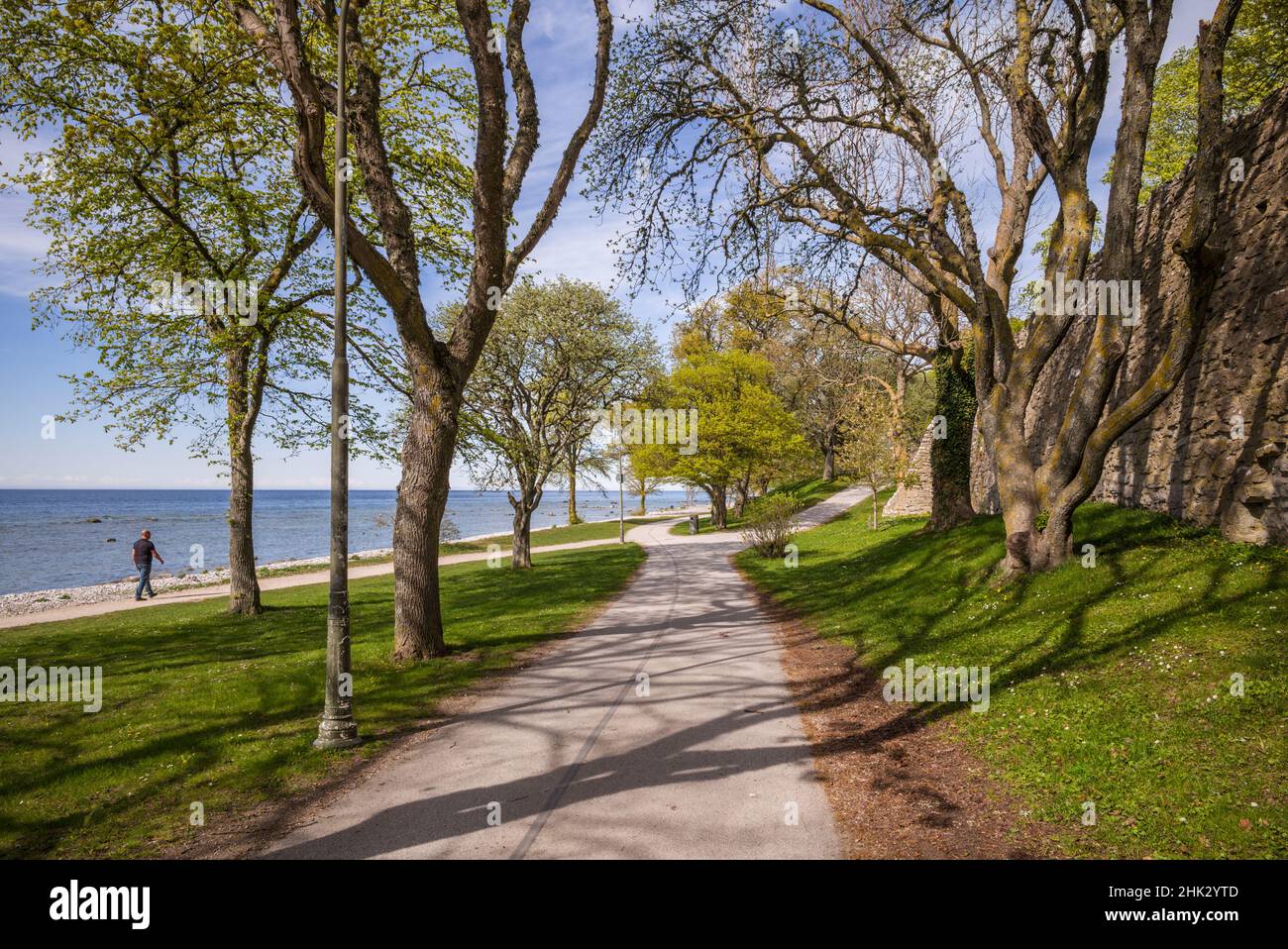 Sweden, Gotland Island, Visby, Strandpromenaden, coastal walkway Stock ...