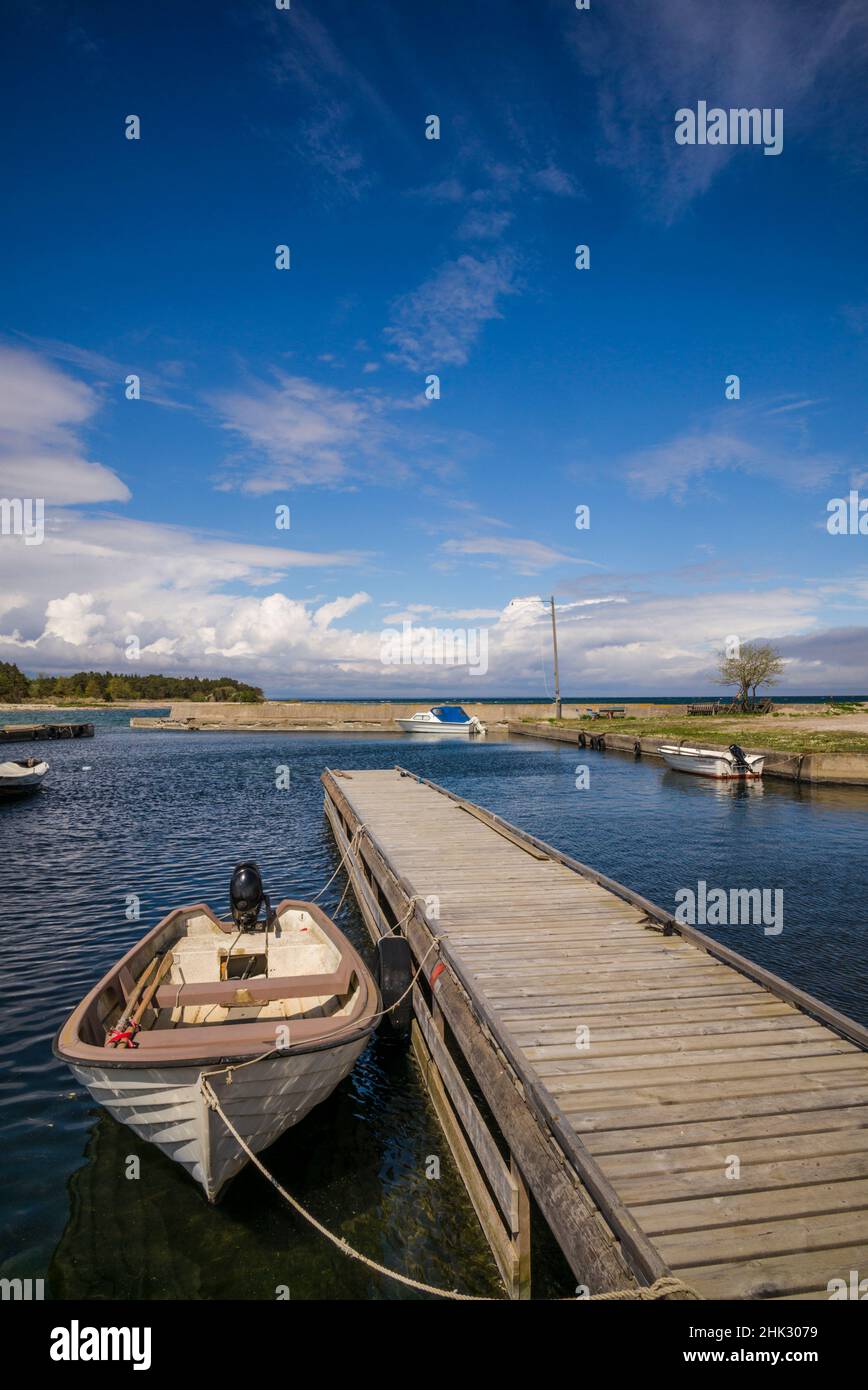 Sweden, Gotland Island, Katthammarsvik, small harbor Stock Photo - Alamy