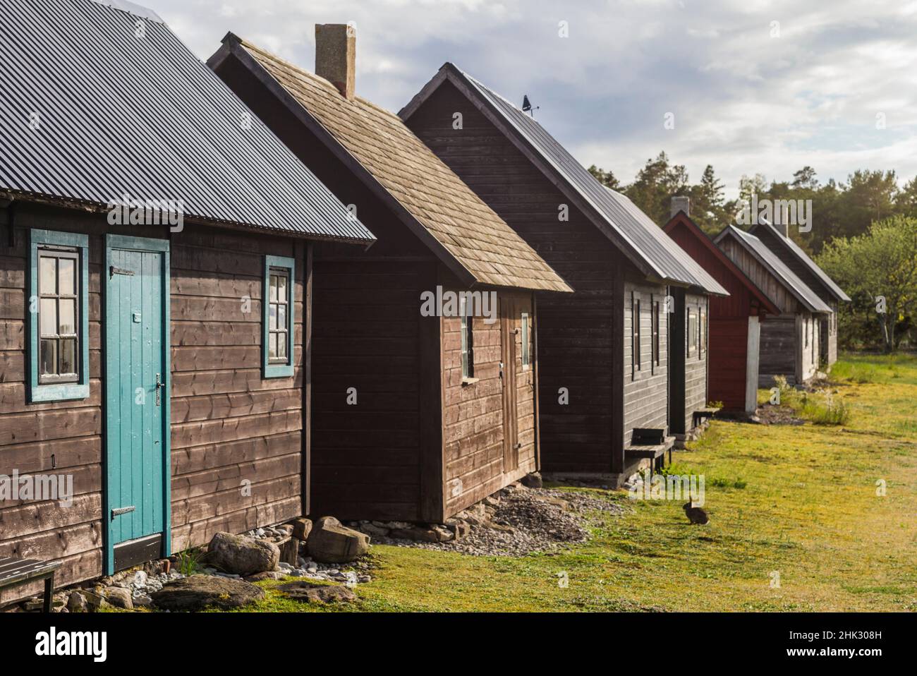 Sweden, Gotland Island, Djupvik, fishing shacks Stock Photo - Alamy