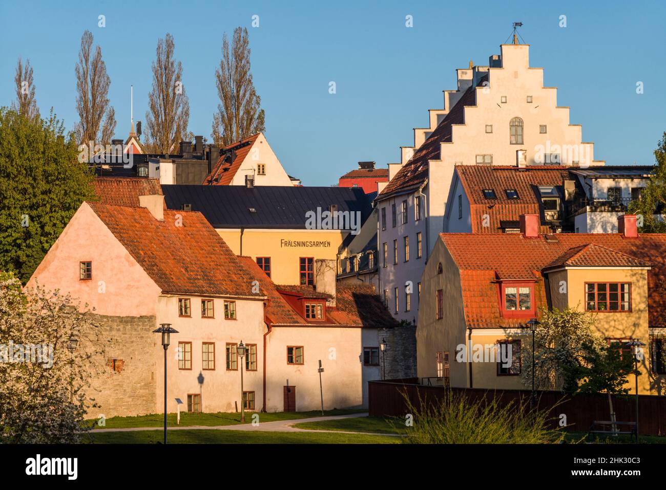 Sweden, Gotland Island, Visby, city skyline, sunset Stock Photo - Alamy