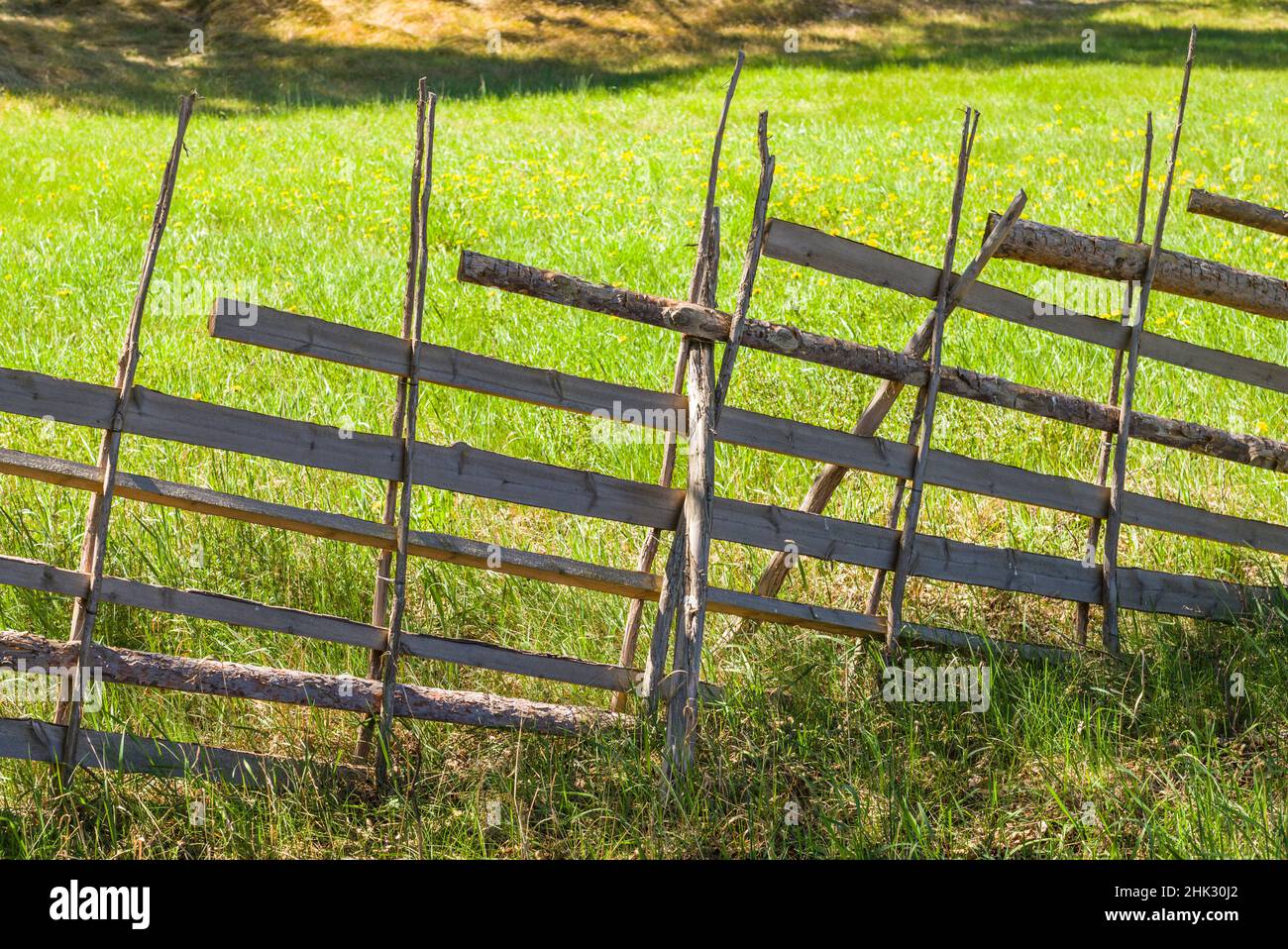 Sweden, Faro Island, Sudersand, wooden fence Stock Photo - Alamy