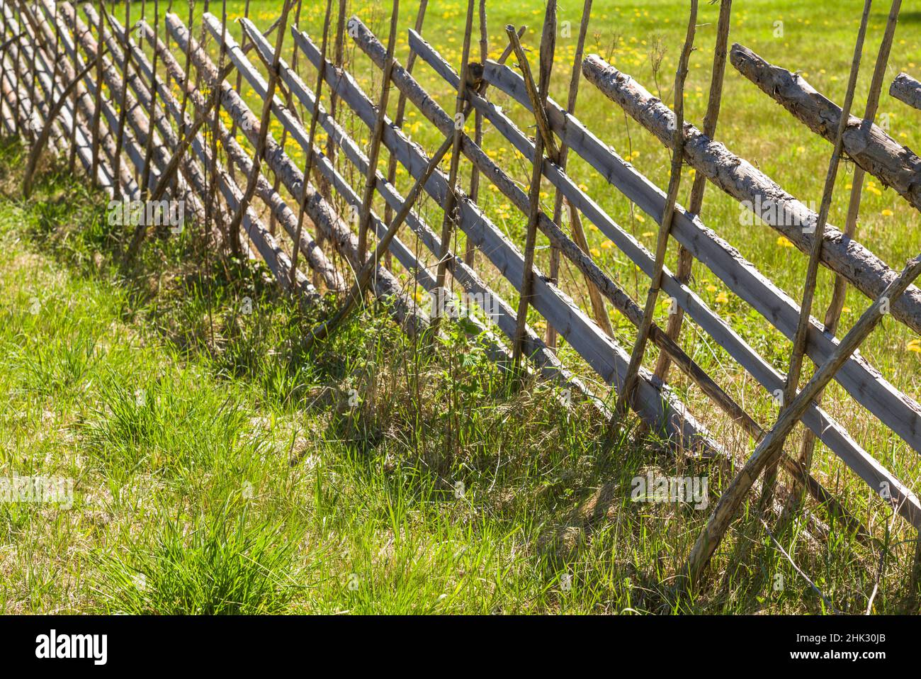 Sweden, Faro Island, Sudersand, wooden fence Stock Photo - Alamy