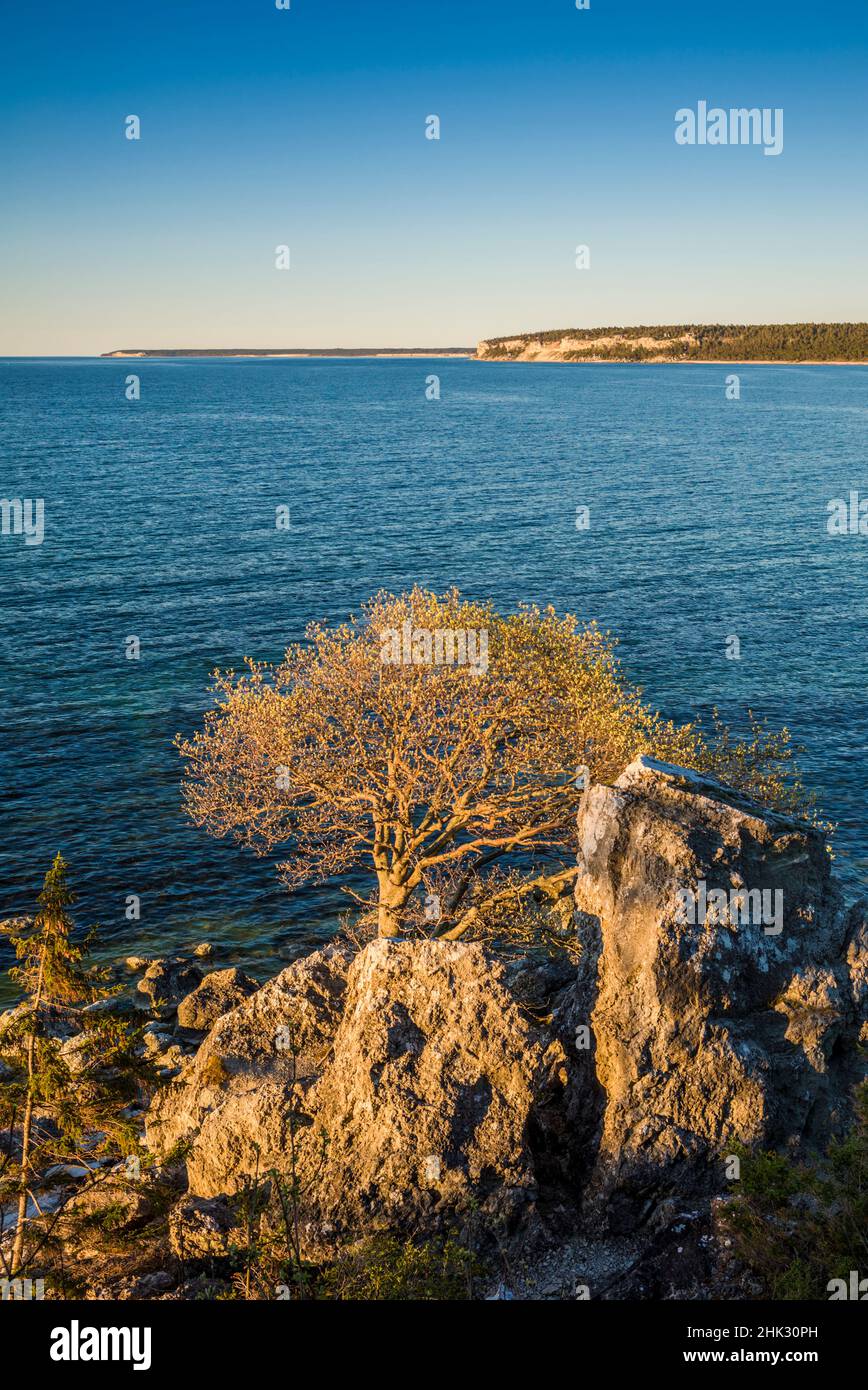 Sweden, Gotland Island, Lickershamn, coastal view, sunset Stock Photo ...