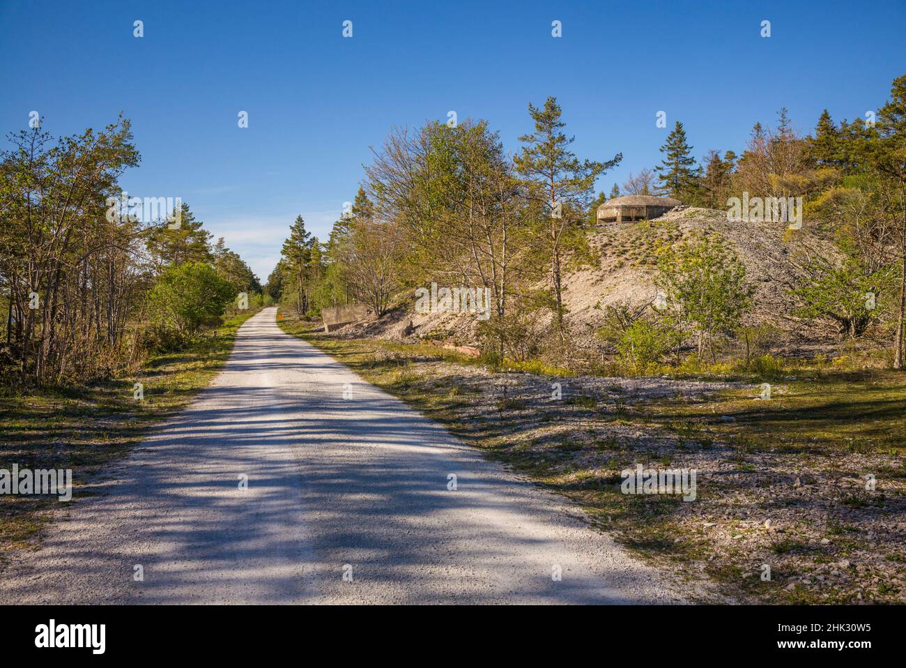 Sweden, Gotland Island, Bungenas, former chalk mine and military base ...