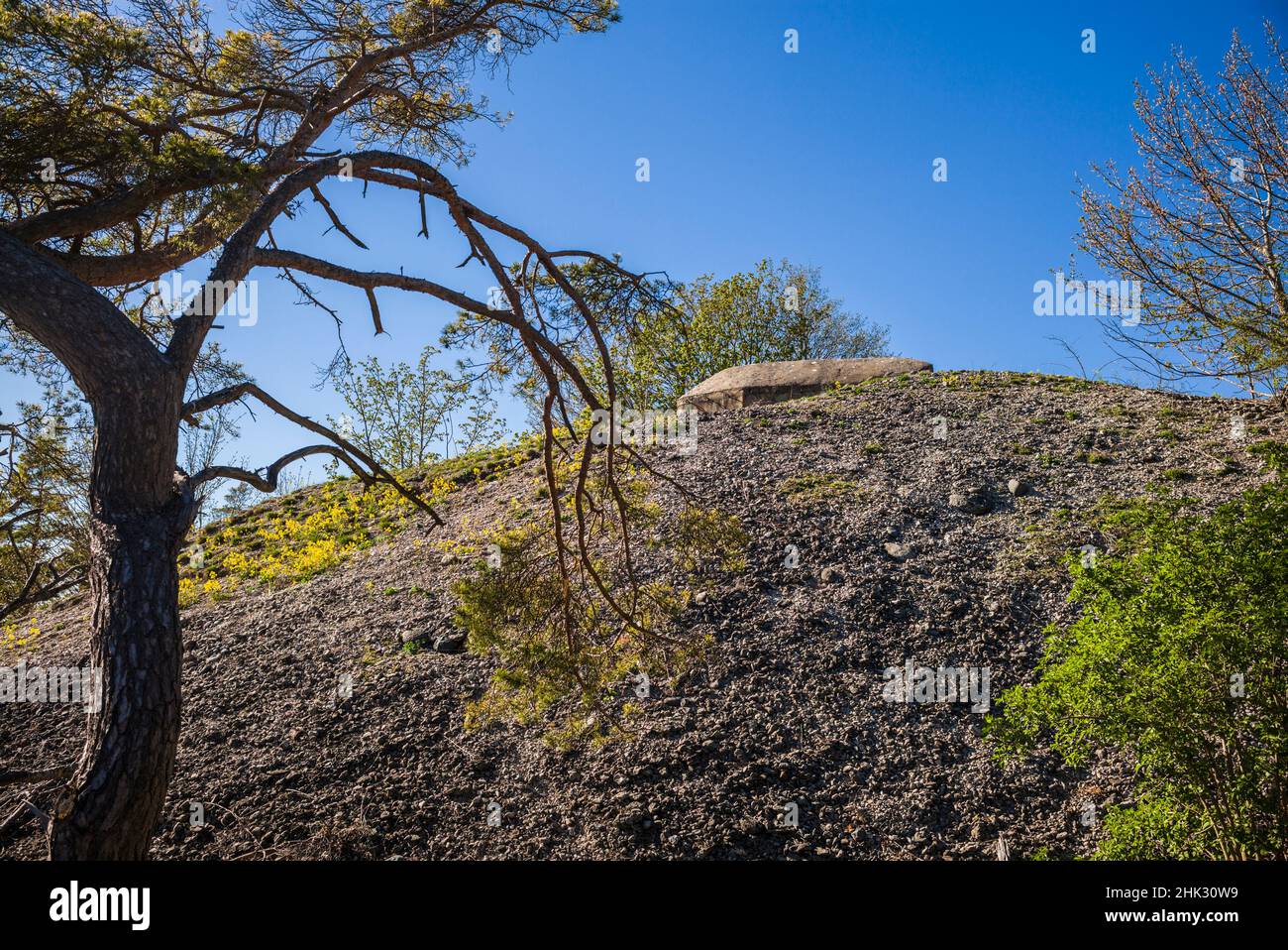 Sweden, Gotland Island, Bungenas, former chalk mine and military base ...