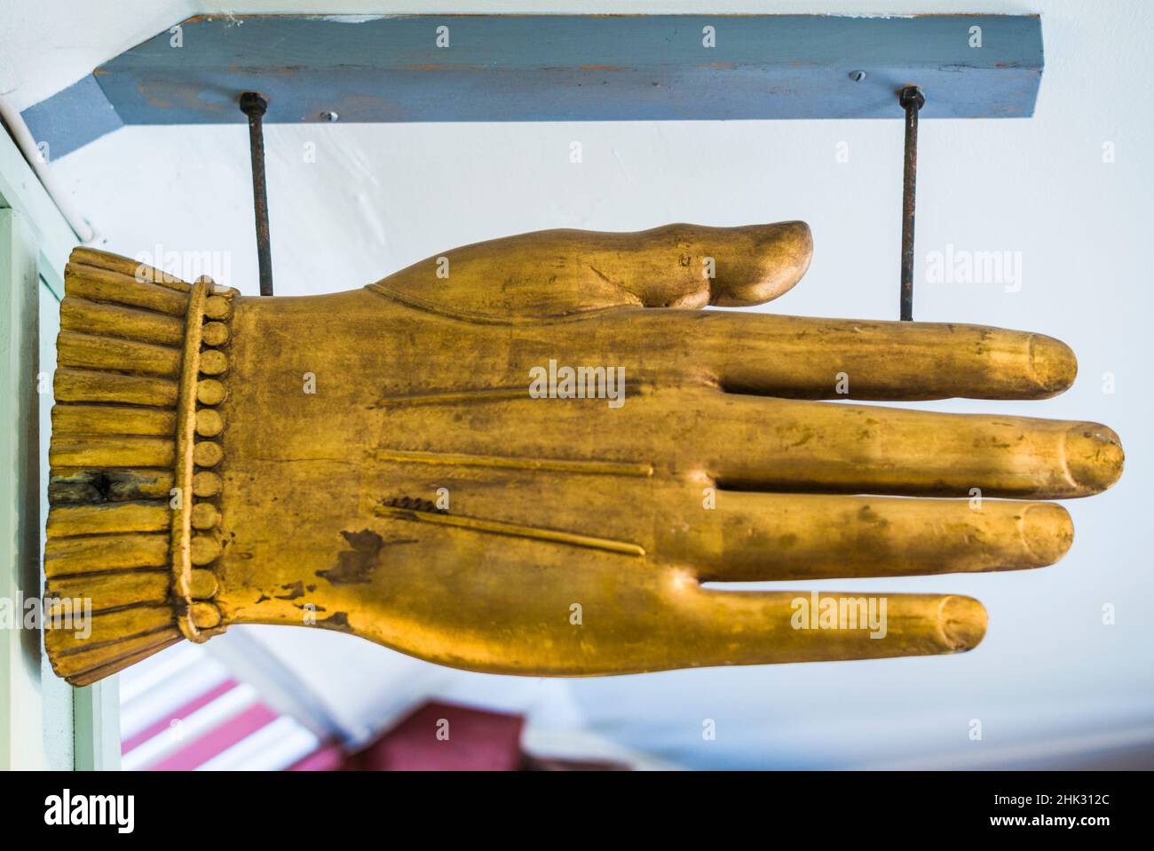 Sweden, Norrkoping, former mill town, antique golden hand sign Stock ...