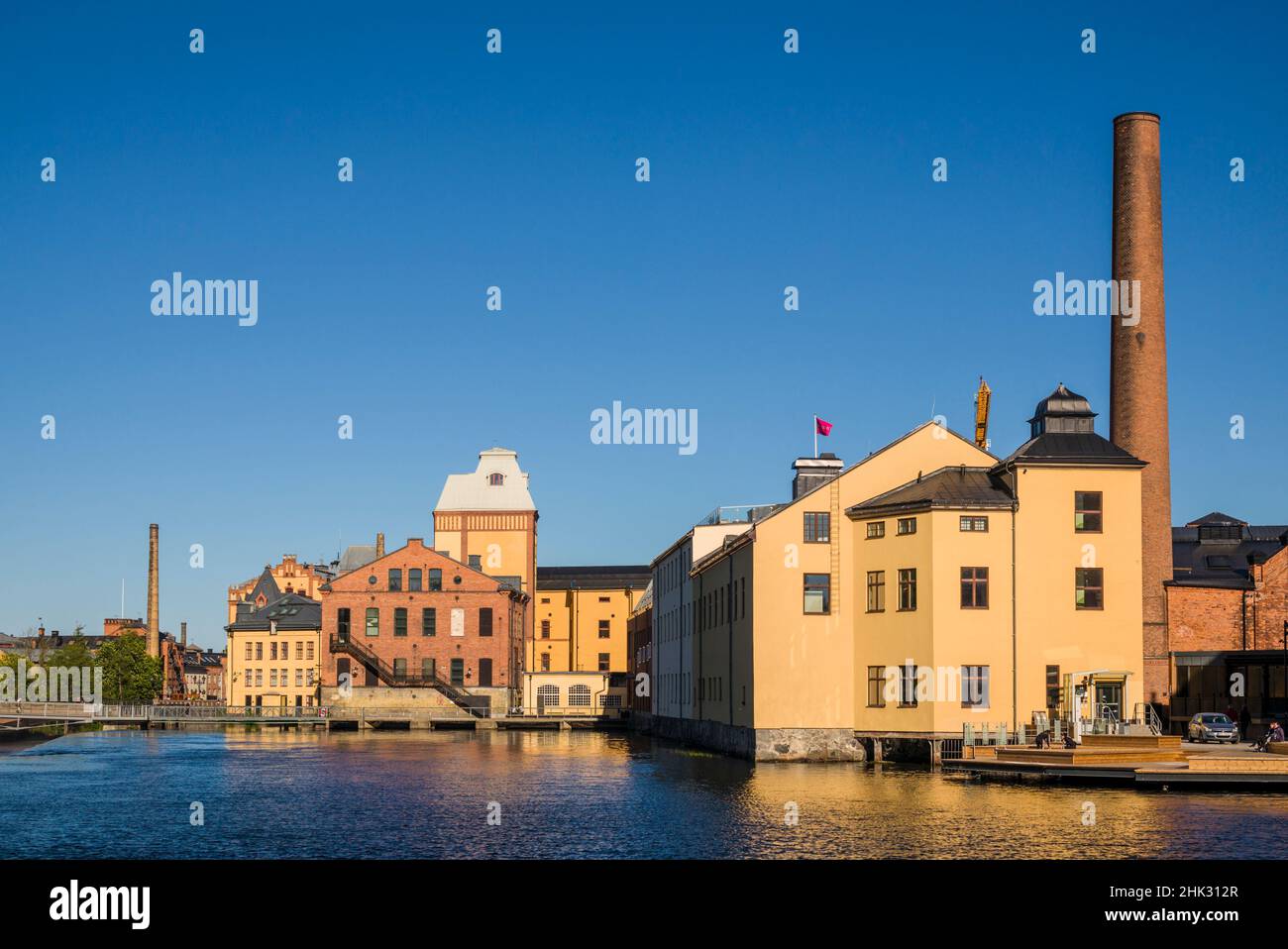 Sweden, Norrkoping, early Swedish industrial town, factory buildings ...