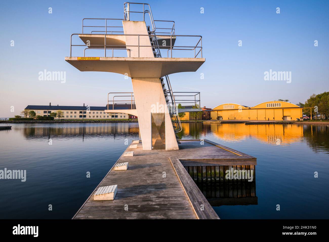 Southern Sweden, Karlskrona, Stumholmen Island, swimming pool and ...