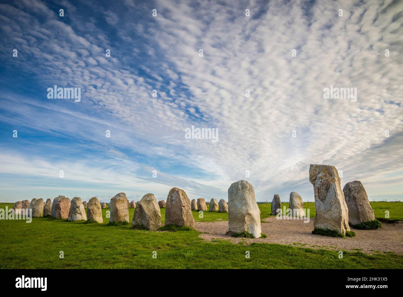 Southern Sweden, Kaseberga, Ales Stenar, Ale's Stones, early people's ...