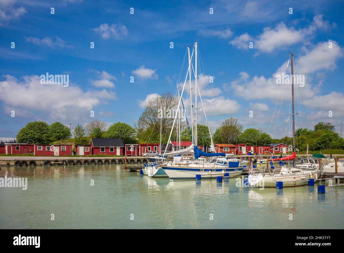 Southern Sweden, Smygehamn, southernmost tip of Sweden, harbor view ...