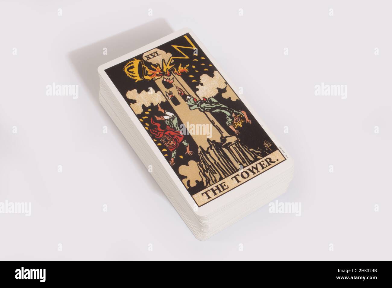 The Tower tarot card from a traditional pack Stock Photo - Alamy