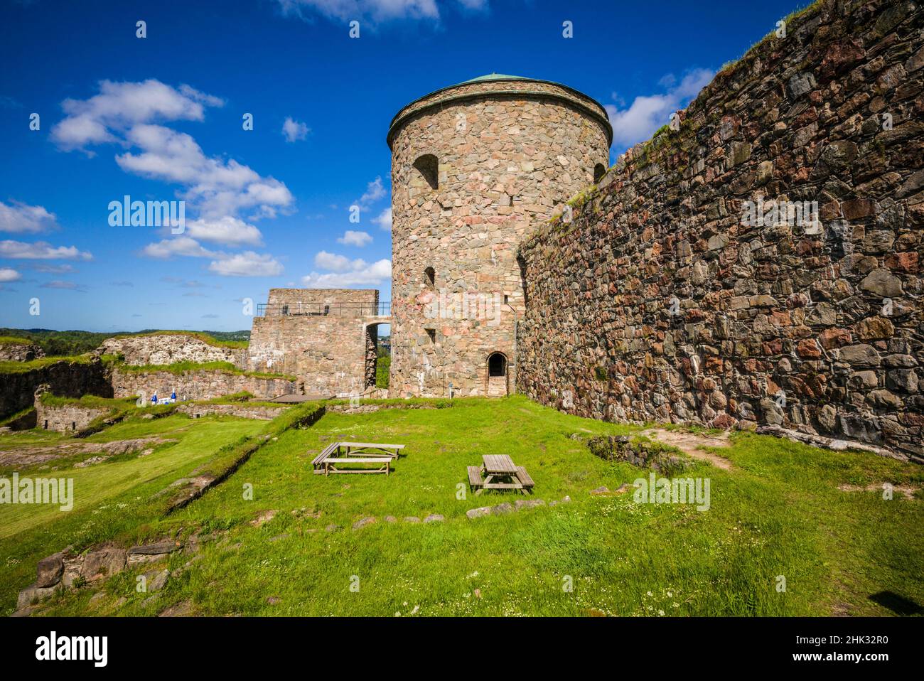 Sweden, Bohuslan, Kungalv, 14th century medieval fortress, Bohus ...