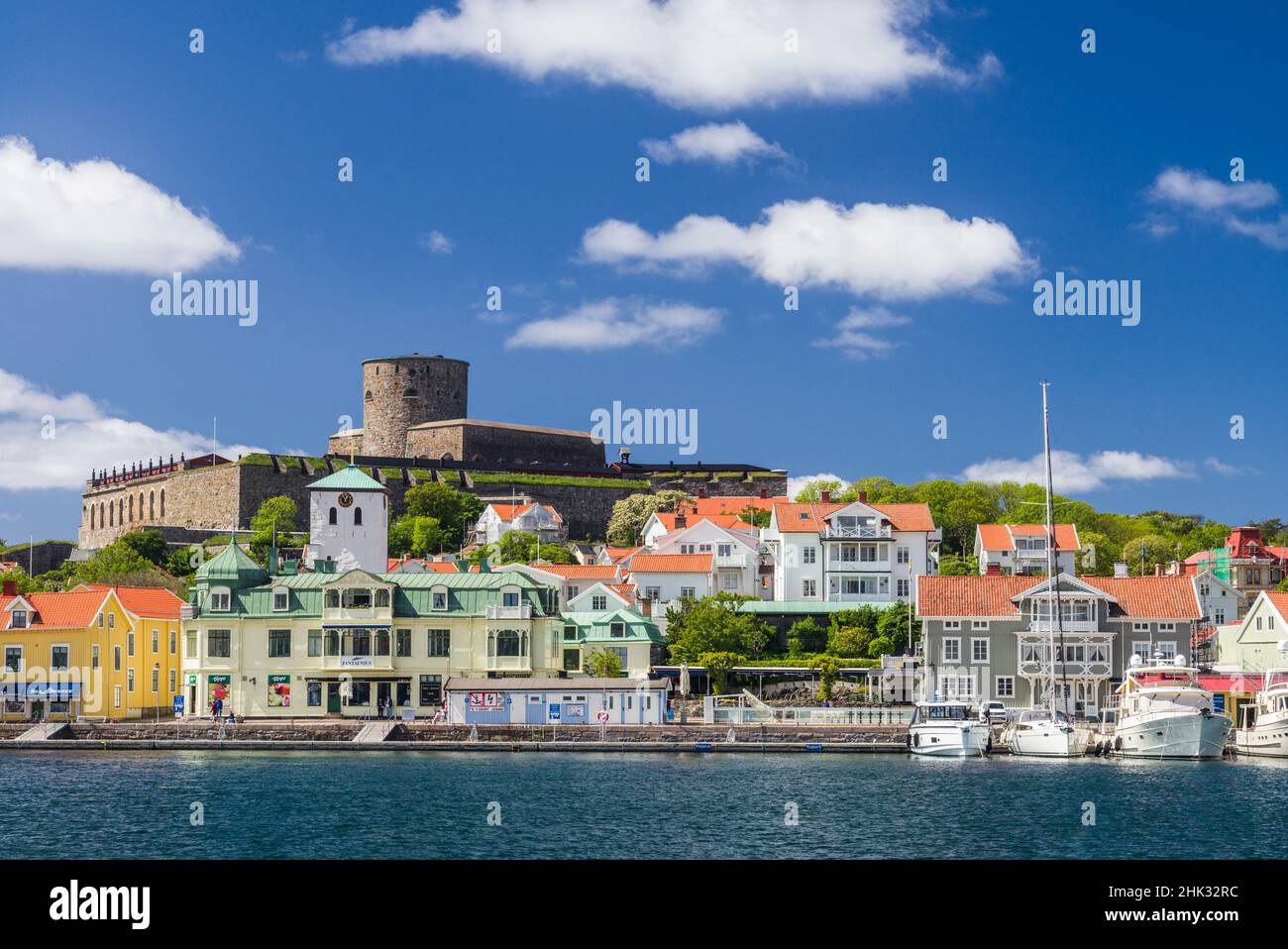 Sweden, Bohuslan, Marstrand, island town view with the 17th century ...