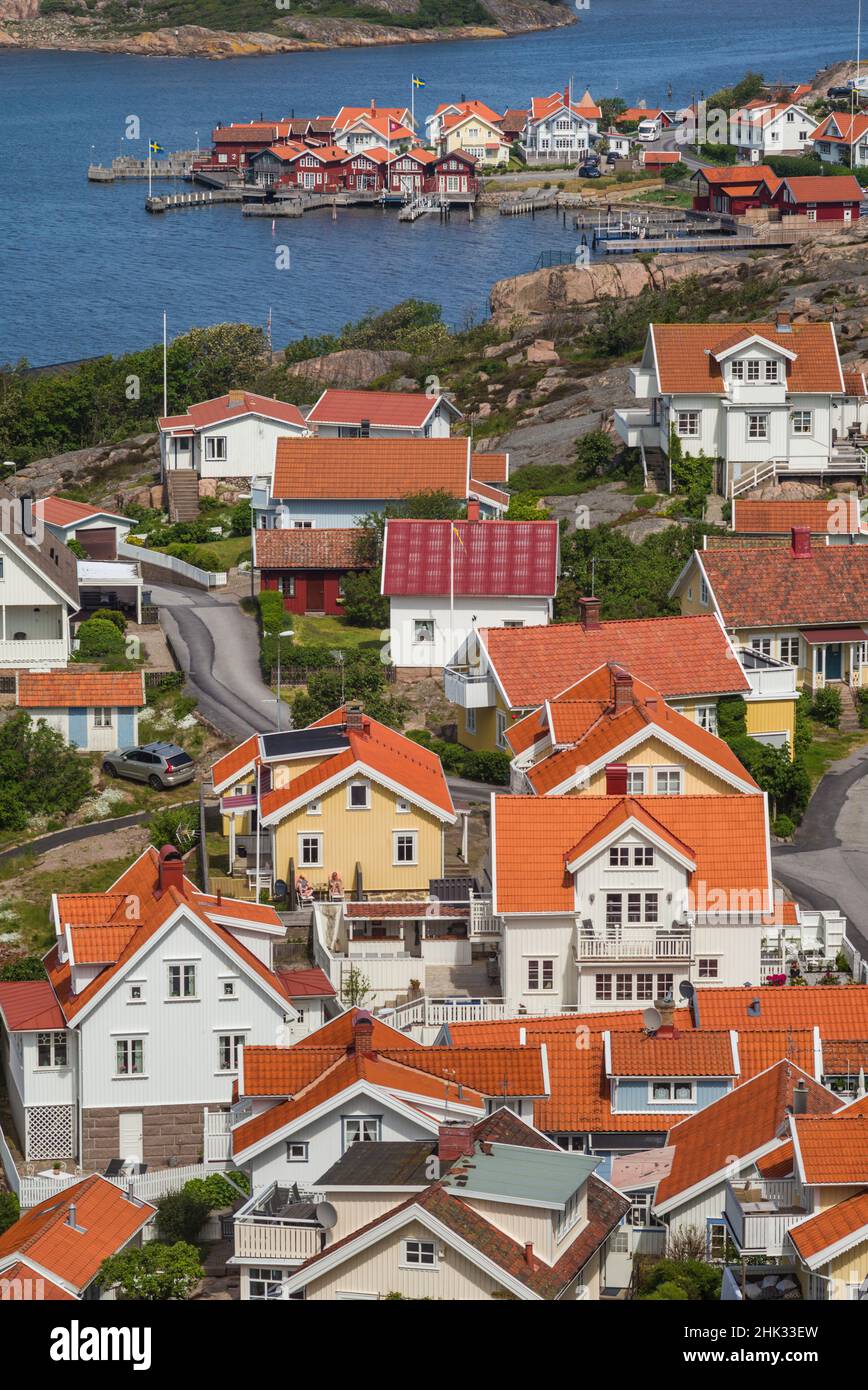 Sweden, Bohuslan, Fjallbacka, elevated town view from the Vetteberget cliff Stock Photo - Alamy