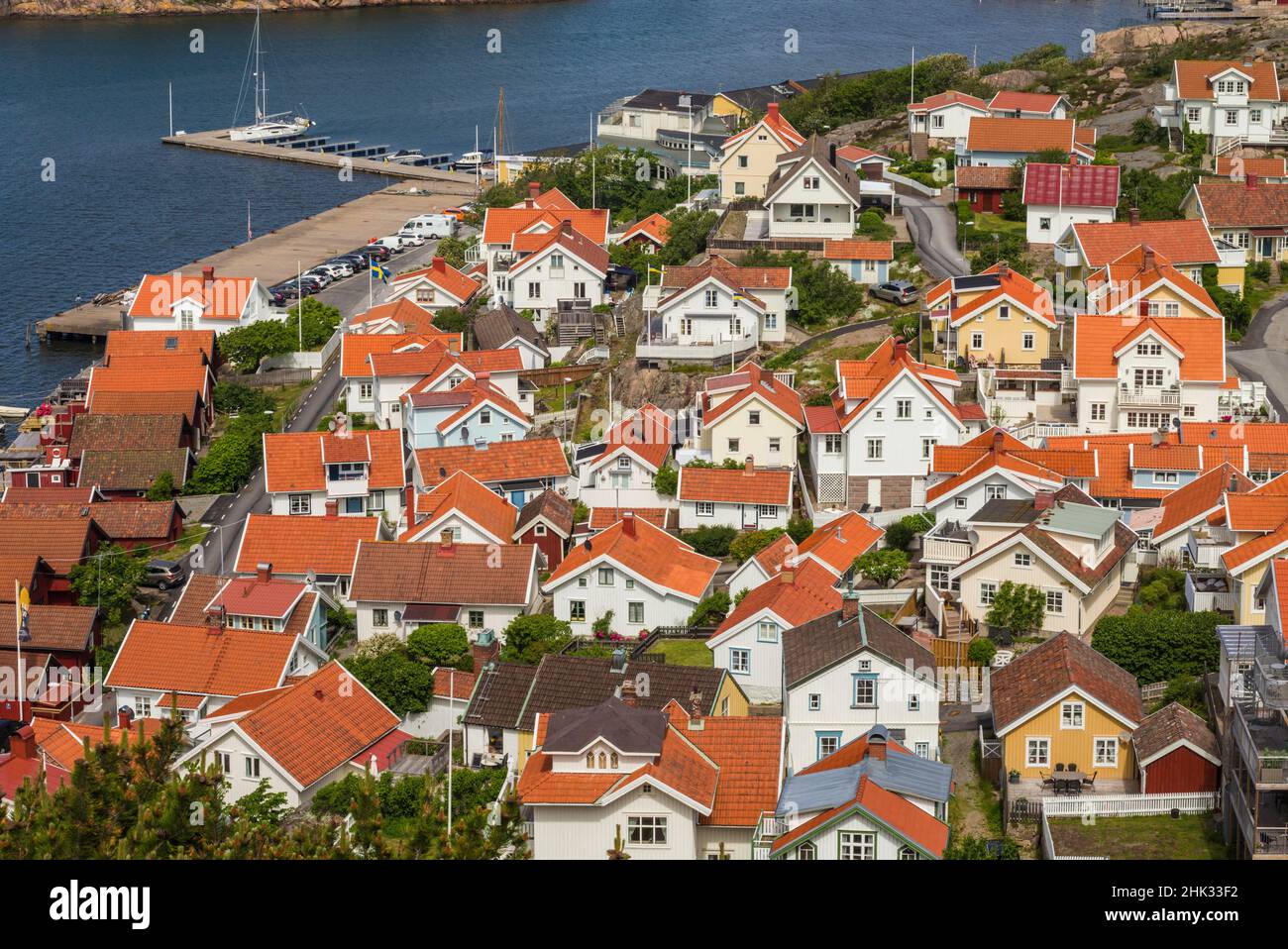 Sweden, Bohuslan, Fjallbacka, elevated town view from the Vetteberget cliff Stock Photo - Alamy