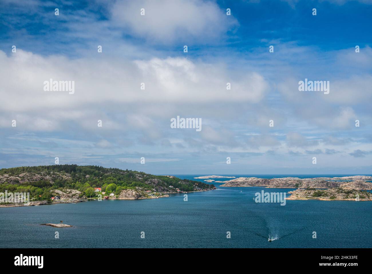 Sweden, Bohuslan, Fjallbacka, elevated view of the islands in the harbor Stock Photo - Alamy