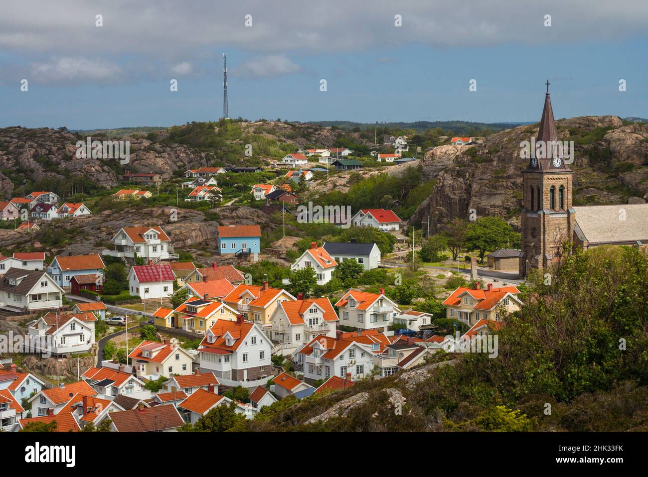 Sweden, Bohuslan, Fjallbacka, elevated town view from the Vetteberget cliff Stock Photo - Alamy