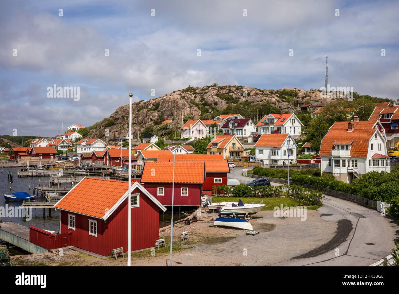 Sweden, Bohuslan, Fjallbacka, town harbor Stock Photo - Alamy