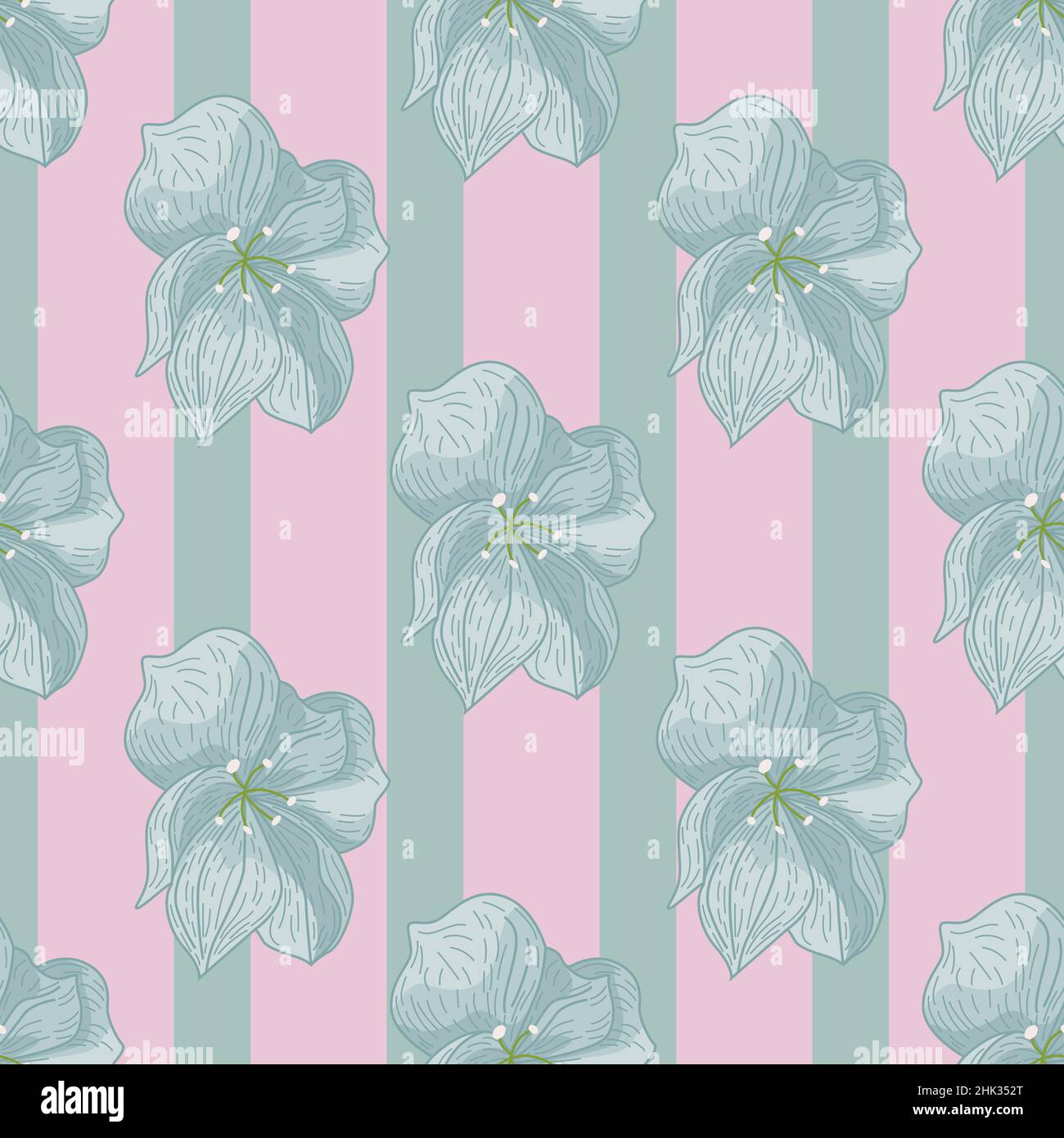 Seamless abstract floral seamless pattern with light turquoise flower ...