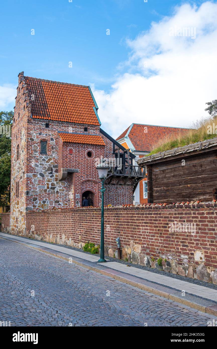 Medieval brick buildings in the city center of university town Lund ...