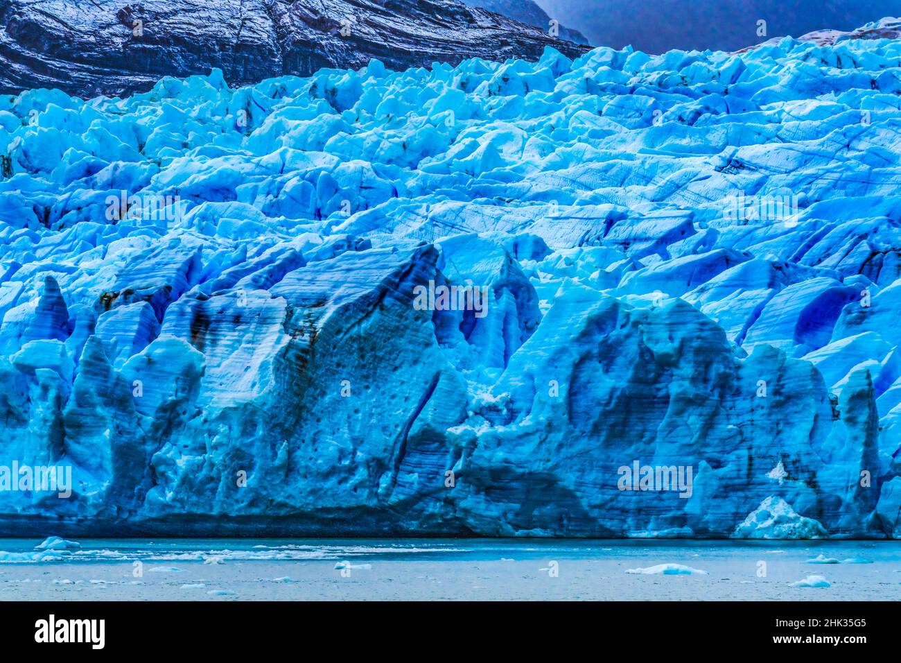 Blue glacier lake, Southern Patagonian Ice Field, Torres del Paine ...