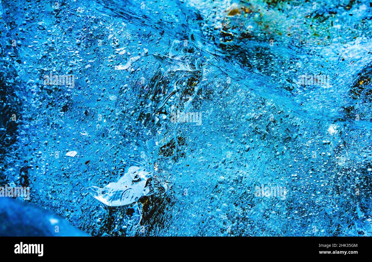 Glacier ice abstract, Grey Lake, Torres del Paine National Park ...