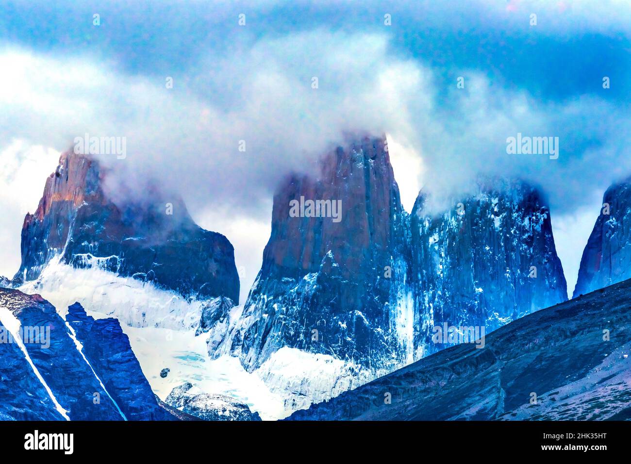 Towers of Paine granite slabs, Torres del Paine National Park ...