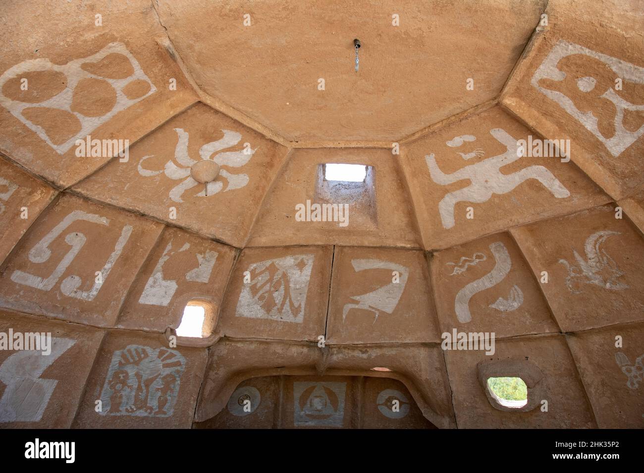 USA, Arizona, Scottsdale. Solari domed ceiling with painted graphics ...