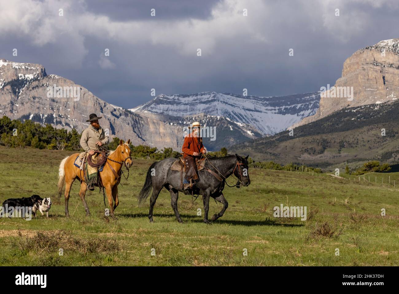 Cowboys ride at the Theodore Roosevelt Memorial Ranch near Dupuyer ...