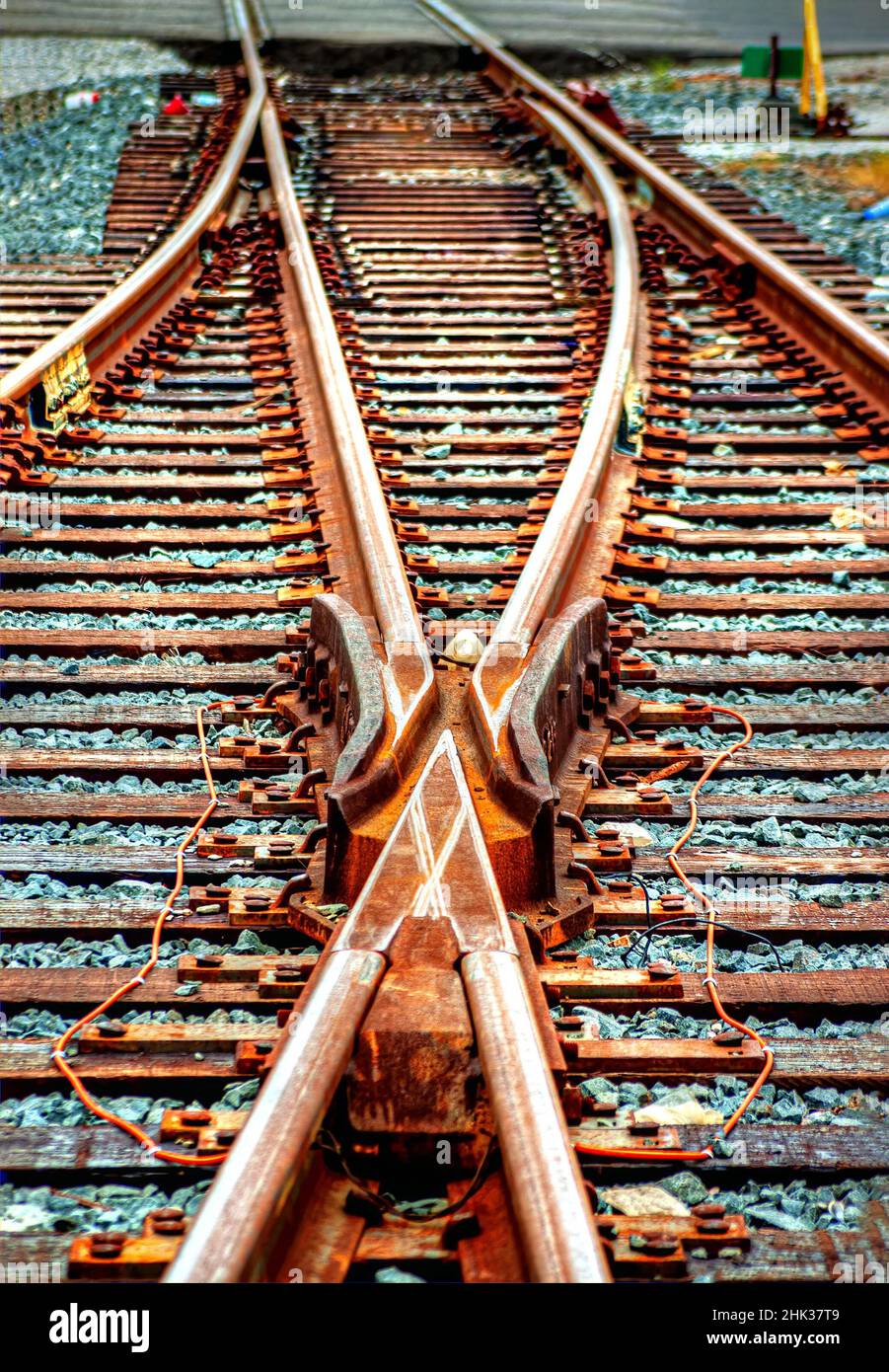 rack switch leading to rail shipping customers Stock Photo - Alamy