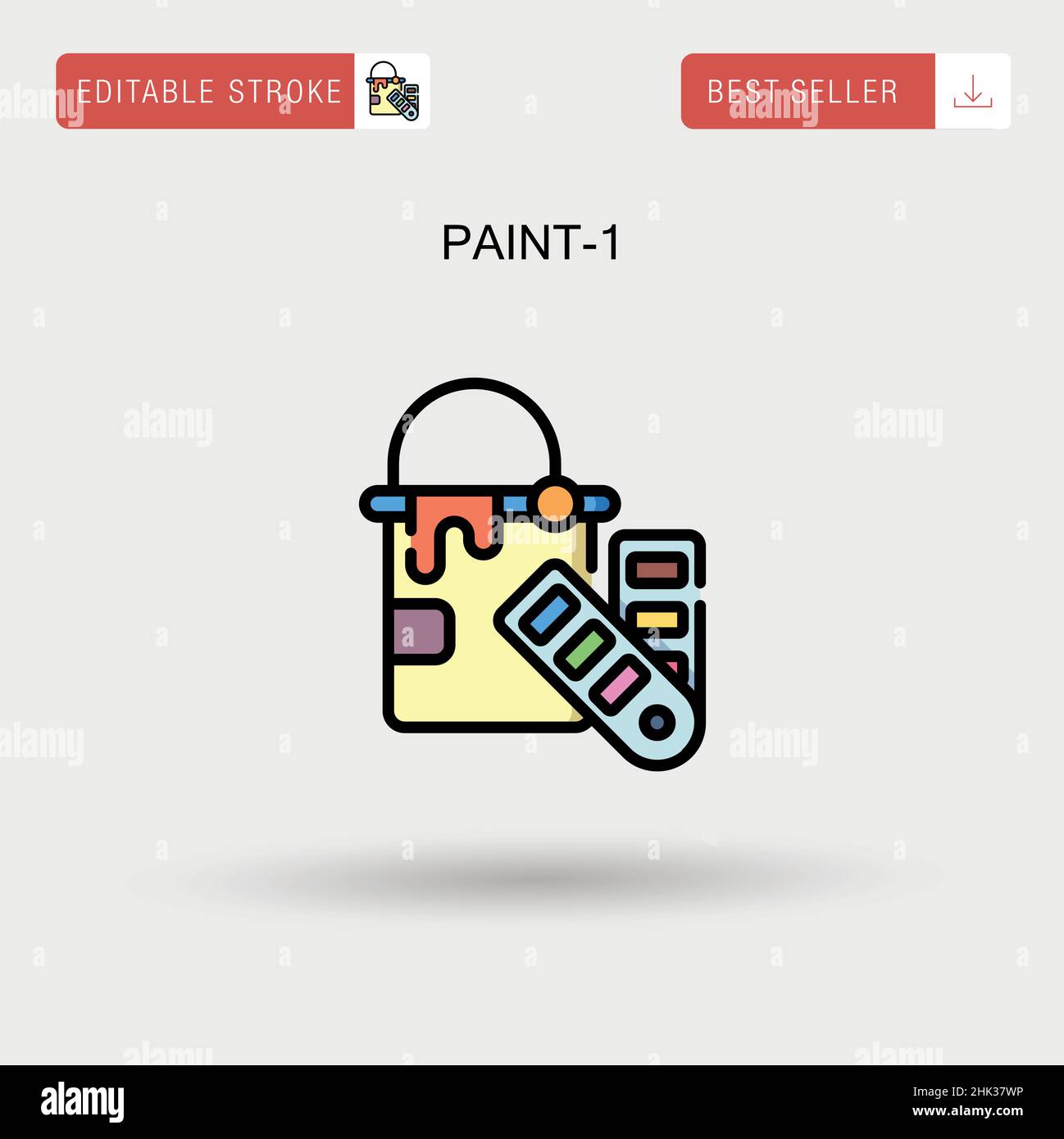 Paint palette brush outline Stock Vector Images - Alamy