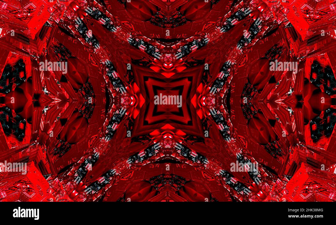 Horror red star kaleidoscope pattern wallpaper design Stock Photo - Alamy