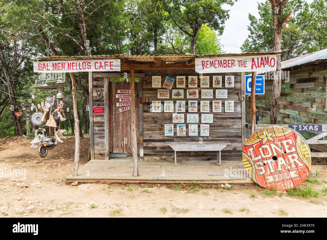 Comfort, Texas, USA. Fake cafe front in the Texas Hill Country ...
