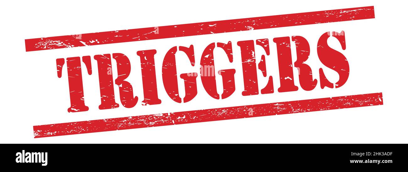 TRIGGERS text on red grungy vintage rubber stamp Stock Photo - Alamy