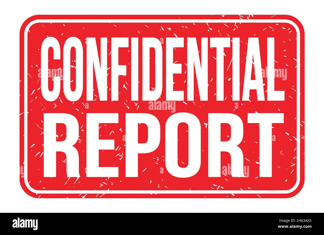 CONFIDENTIAL REPORT, words written on red rectangle stamp sign Stock ...