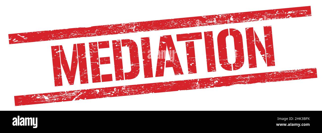 MEDIATION text on red grungy rectangle stamp sign Stock Photo - Alamy