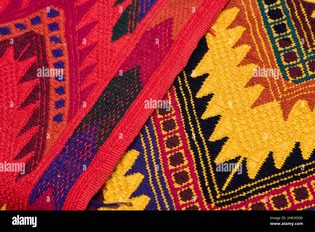 Central America, Guatemala, Chichicastenango. Traditional textiles on ...