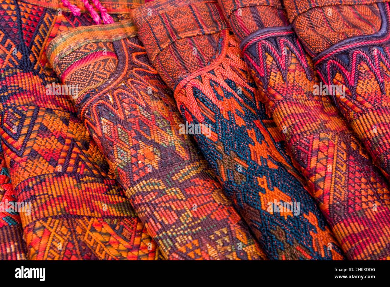 Central America, Guatemala, Chichicastenango. Traditional textiles on ...
