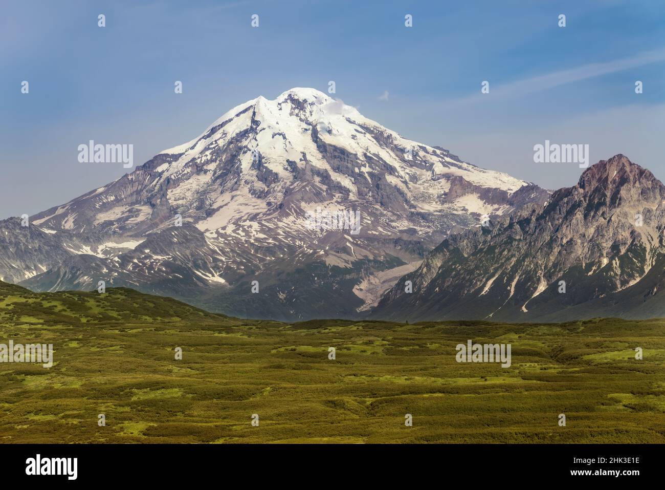 USA, Alaska, Lake Clark National Park. Aerial view of Mt. Redoubt Stock ...